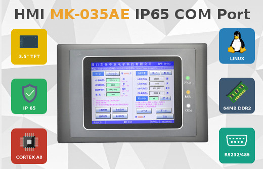 mobilator.pl | Industrial operator panel with touchscreen HMI MK-035AE IP65 COM Port | HMI ...
